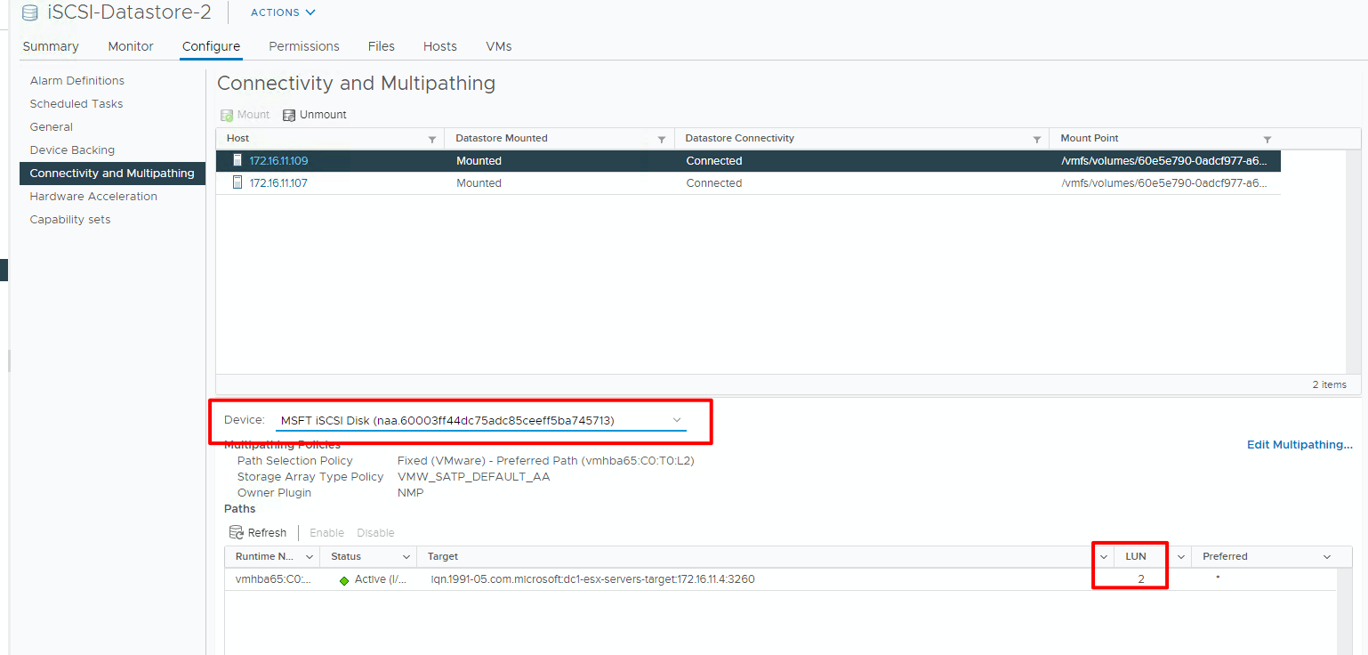 Pre-checks before unmounting an ESXi datastore