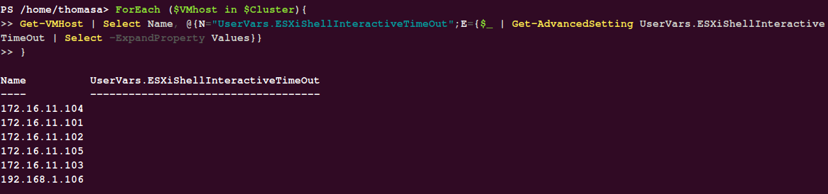 Powercli Ensure Idle Esxi Shell And Ssh Sessions Time Out After 300 Seconds Or Less Vmanalyst