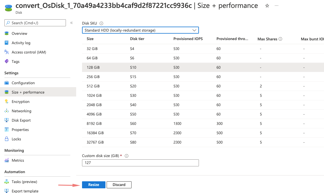 Part 16 – Convert disk from Premium to Standard SSD or HDD